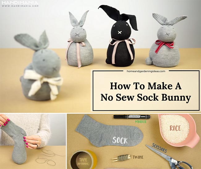 No Sew DIY Sock Bunny - Home and Gardening Ideas No Sew DIY Sock Bunny - Home and Gardening Ideas